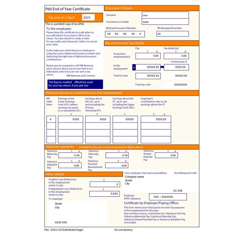 P60 form and Retirement documents translation services| ACSTraduction ...